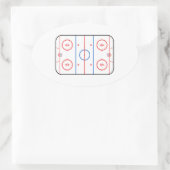 Ice Rink Diagram Hockey Game Companion Oval Sticker | Zazzle