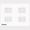 Ice Rink Diagram Hockey Game Companion Oval Sticker | Zazzle