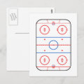 Ice Rink Diagram Hockey Game Companion Postcard | Zazzle