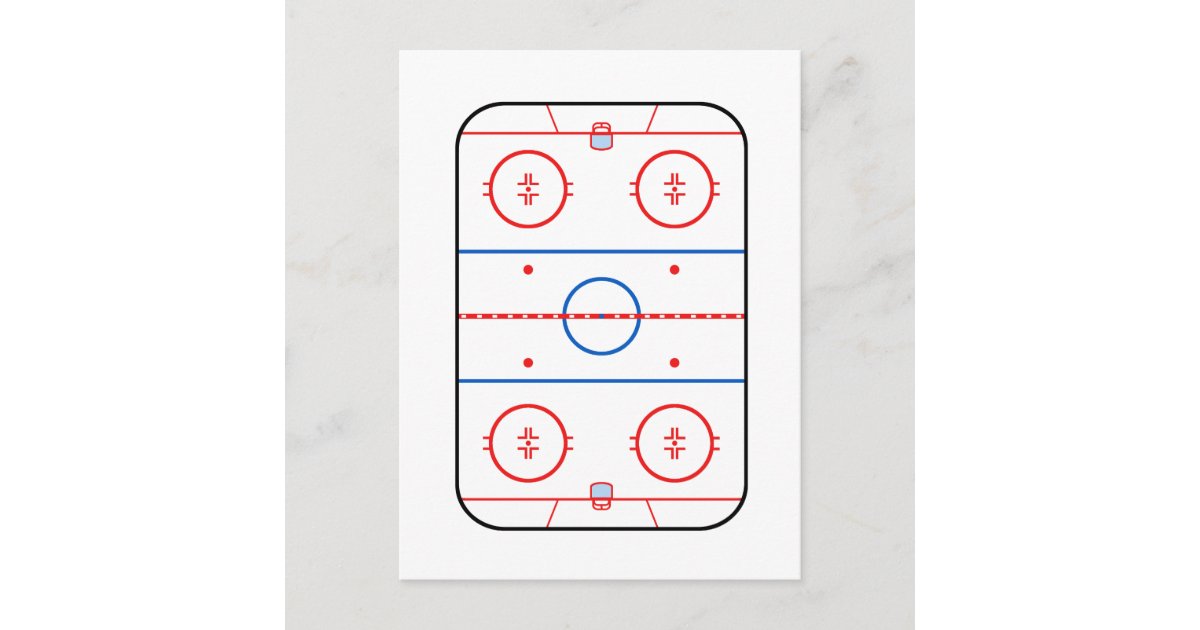 Ice Rink Diagram Hockey Game Companion Postcard | Zazzle