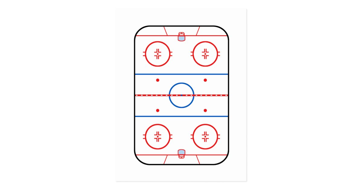 Ice Rink Diagram Hockey Game Companion Postcard | Zazzle.com