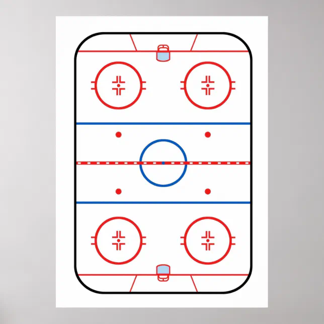 Ice Rink Diagram Hockey Game Companion Poster | Zazzle