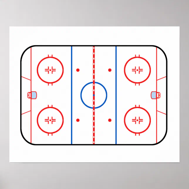 Ice Rink Diagram Hockey Game Companion Poster | Zazzle