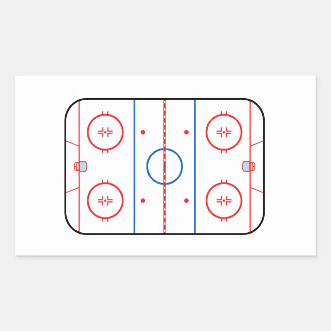 Ice Rink Diagram Hockey Game Companion Rectangular Sticker | Zazzle