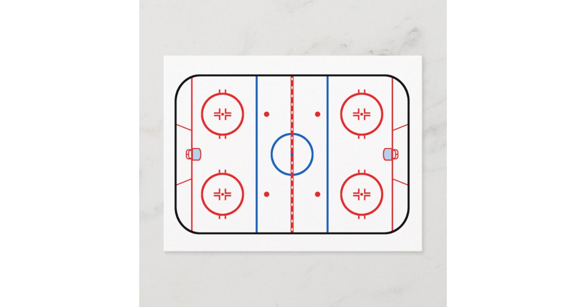 Ice Rink Diagram Hockey Game Design Postcard | Zazzle