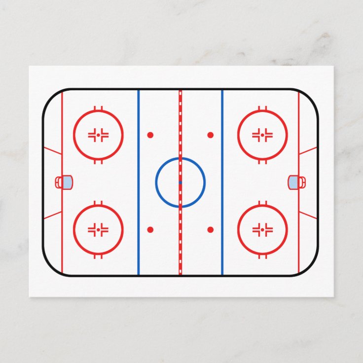 Ice Rink Diagram Hockey Game Design Postcard | Zazzle