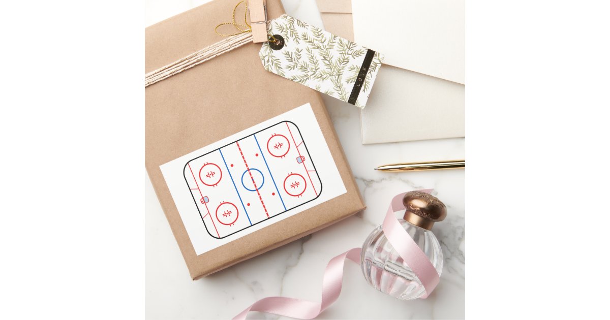 Ice Rink Diagram Hockey Game Graphic Rectangular Sticker | Zazzle