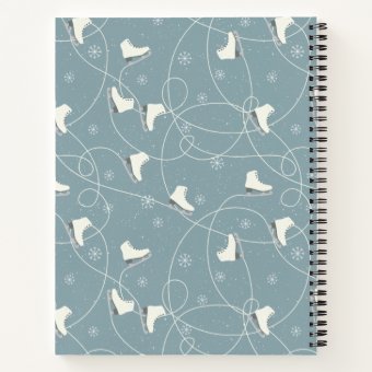 Ice Skate and Snowflake Pattern Notebook | Zazzle