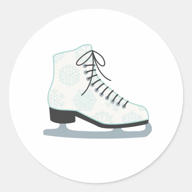 Ice Skate Classic Round Sticker | Zazzle