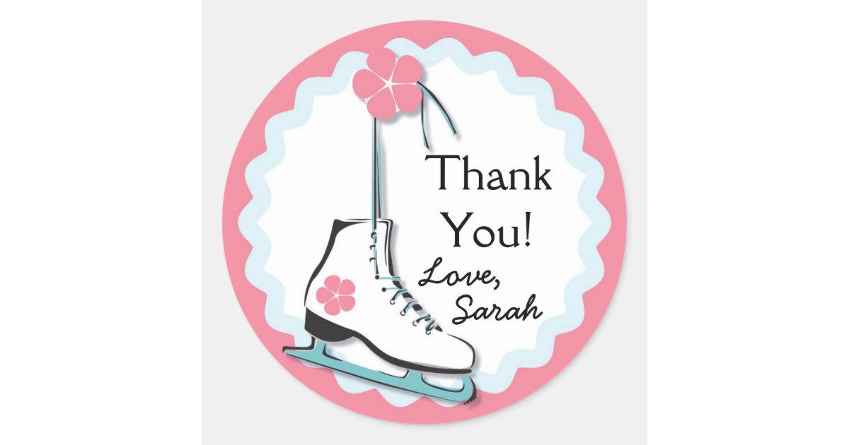Ice Skate Classic Round Sticker | Zazzle