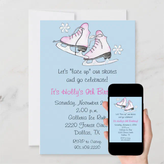 Ice Skate Invitations | Zazzle