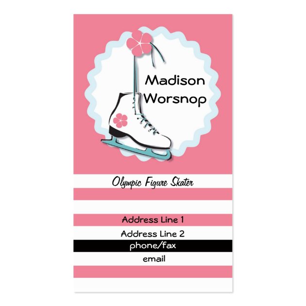 Ice Skate Profile Card2 Business Card Templates