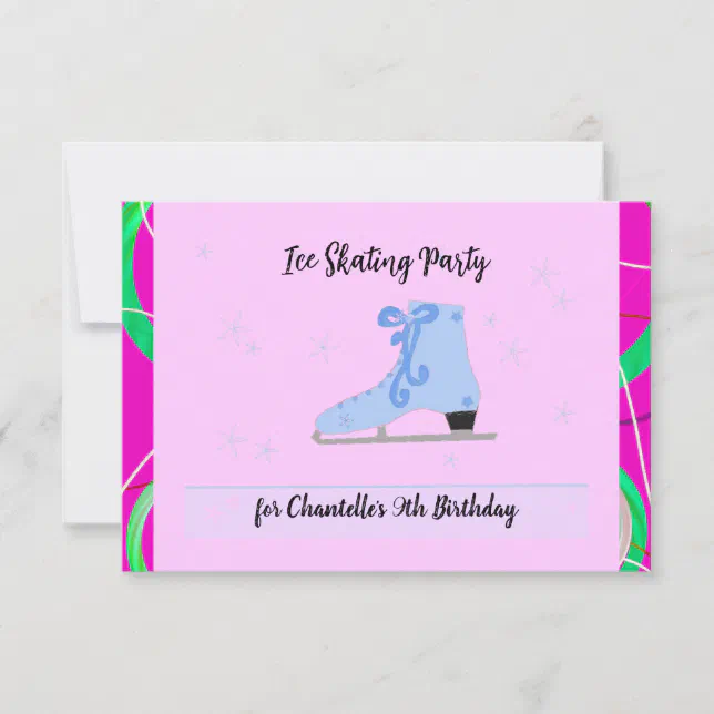 Ice Skates Birthday Party Invitation | Zazzle