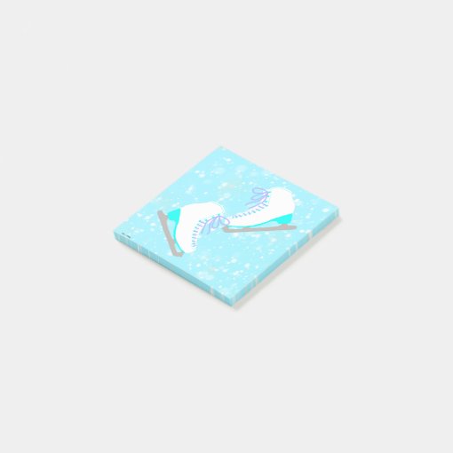Ice Skates Pattern Cute Blue Figure Skating Post-it Notes | Zazzle
