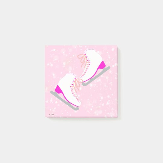 Ice Skates Pattern Cute Pink Figure Skating Post-it Notes | Zazzle.com