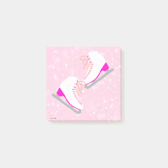 Ice Skates Pattern Cute Pink Figure Skating Post-it Notes | Zazzle