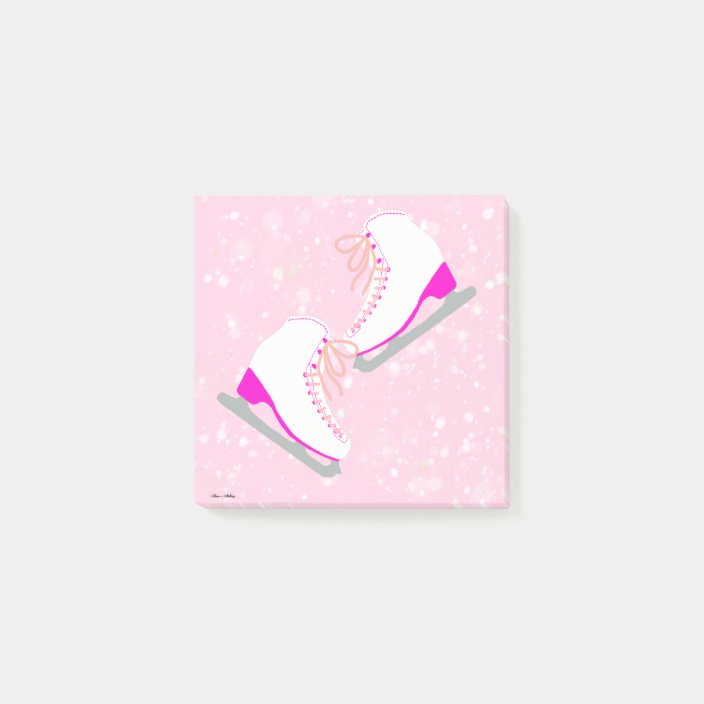 Ice Skates Pattern Cute Pink Figure Skating Post-it Notes | Zazzle.com
