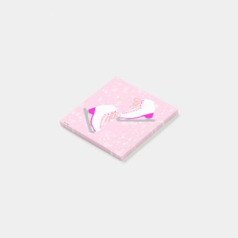 Ice Skates Pattern Cute Pink Figure Skating Post-it Notes | Zazzle