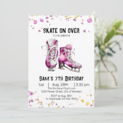 Ice Skating Birthday Invitation, Ice-Skating Party Invitation | Zazzle