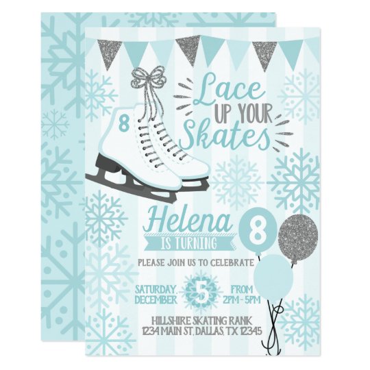 Ice Skating Birthday Party Invitation Invite | Zazzle.com