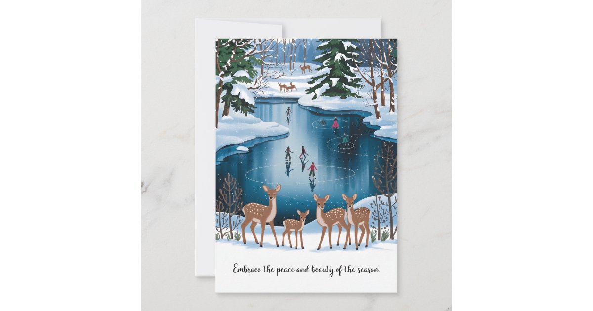Ice Skating - Christmas Card | Zazzle