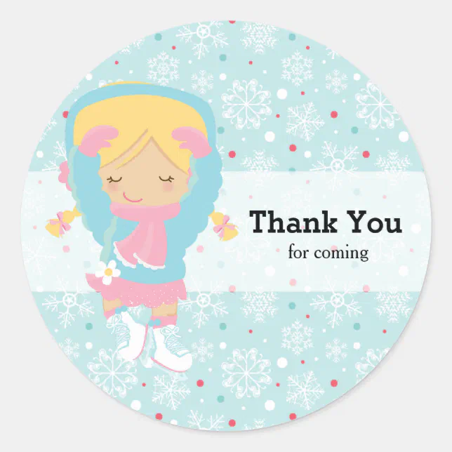 Ice Skating Classic Round Sticker | Zazzle