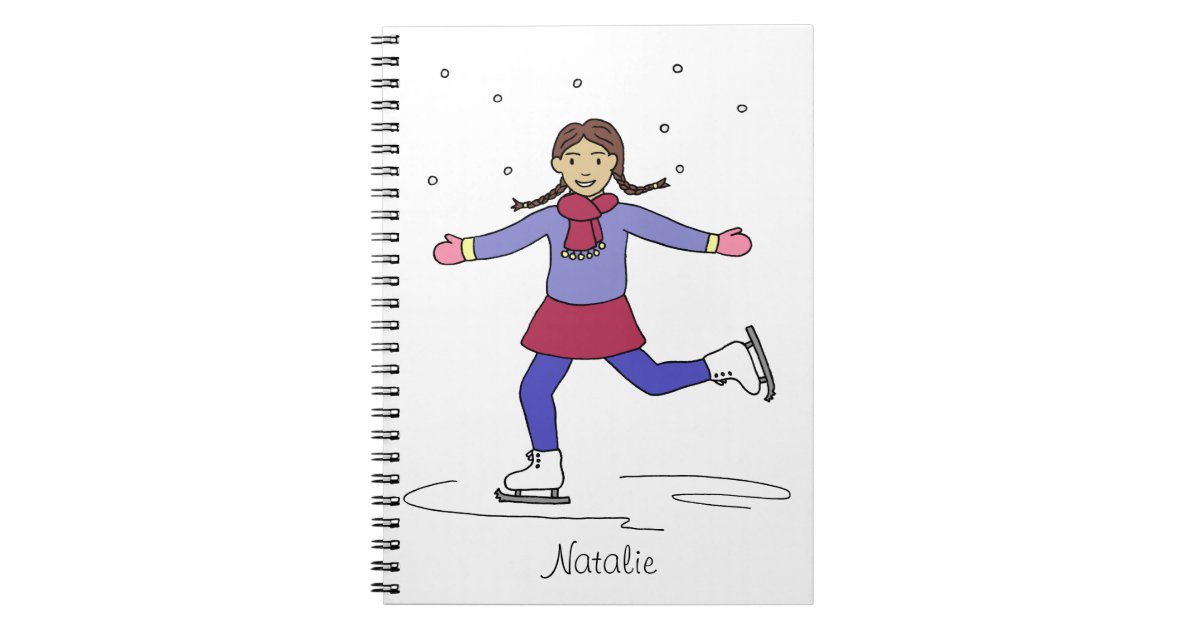 Ice Skating Girl Figure Skater Notebook | Zazzle