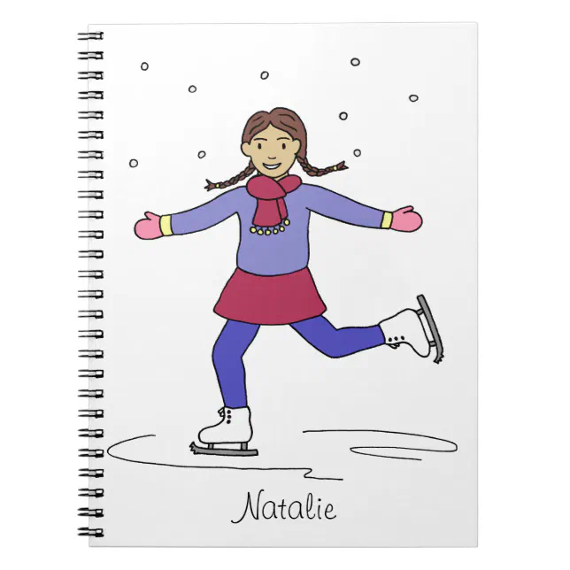 Ice Skating Girl Figure Skater Notebook | Zazzle