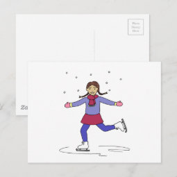 Ice Skating Girl Figure Skater Postcard | Zazzle