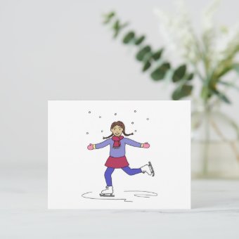 Ice Skating Girl Figure Skater Postcard | Zazzle