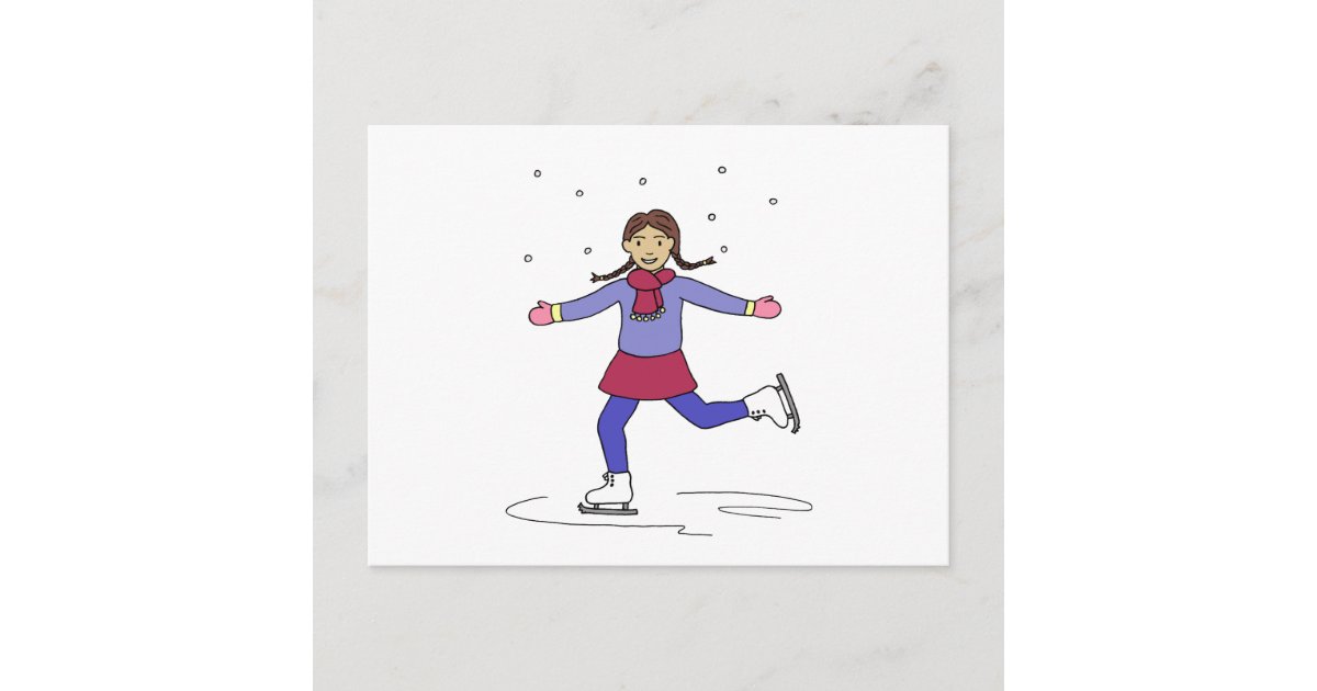 Ice Skating Girl Figure Skater Postcard | Zazzle