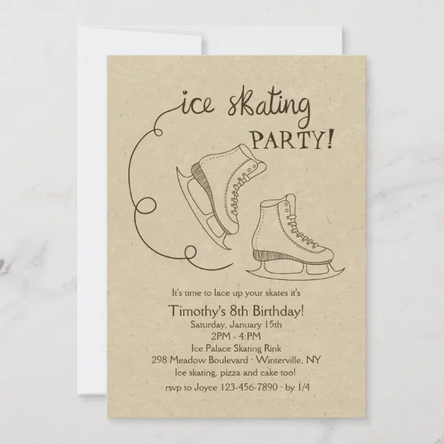 Ice Skating Party Invitation | Zazzle