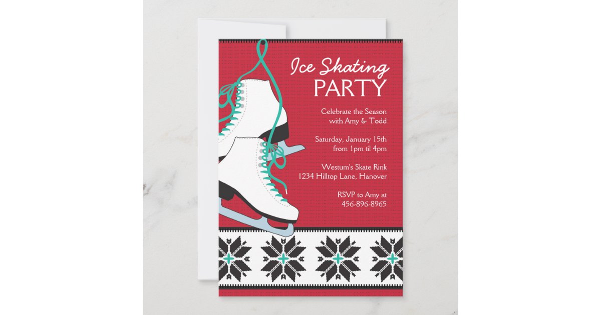 Ice Skating Party Invitations | Zazzle