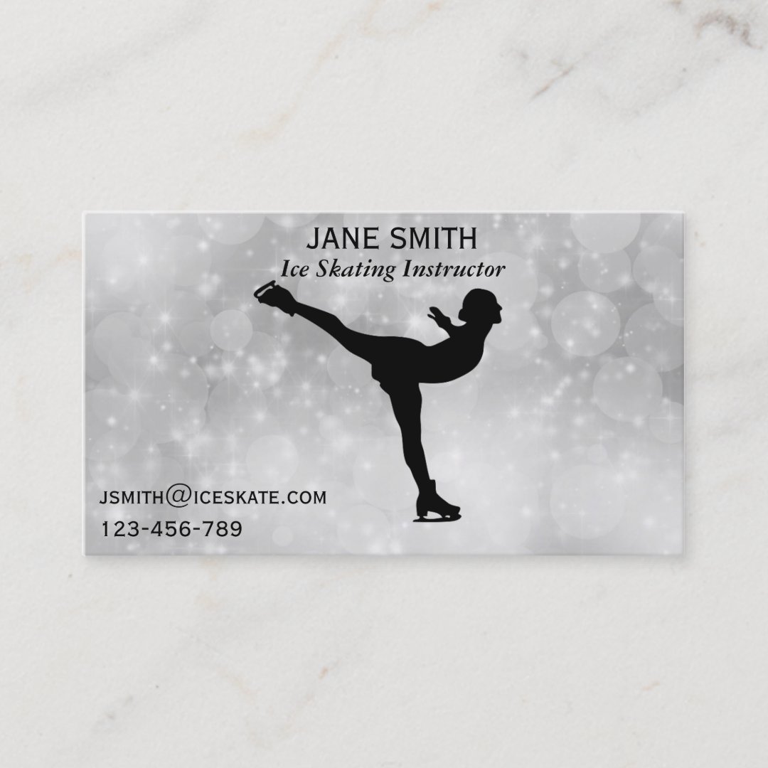 Ice Skating teacher freelance instructor Business Card | Zazzle