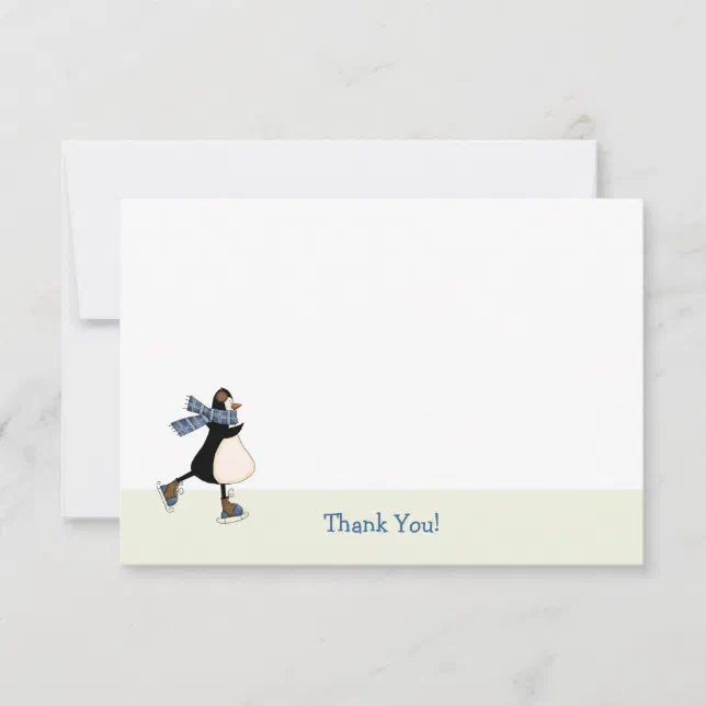 Ice Skating Thank You Notecard | Zazzle