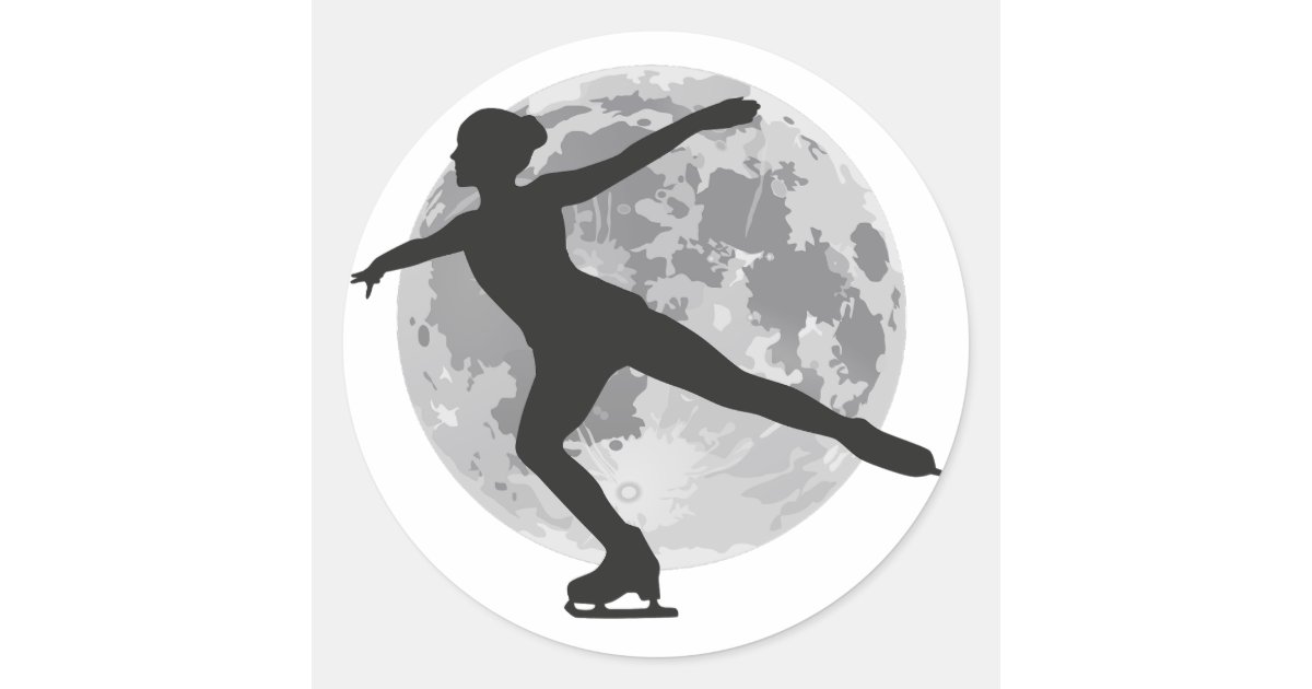 Ice Skating Womens Art Classic Round Sticker | Zazzle
