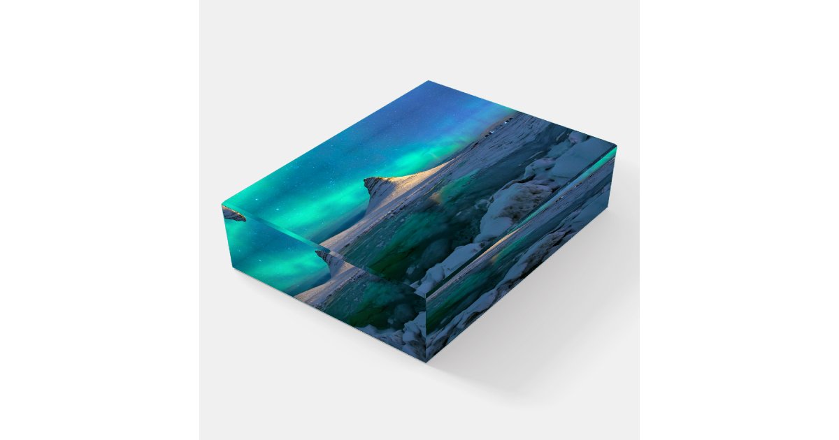 Ice & Snow | Kirkjufell Mountain, Iceland Paperweight | Zazzle