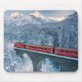Ice & Snow | Red Bernina Express Train Switzerland Mouse Pad | Zazzle