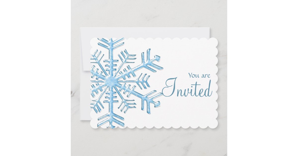 Ice Snowflake Winter Dinner Party Invitation 1 | Zazzle