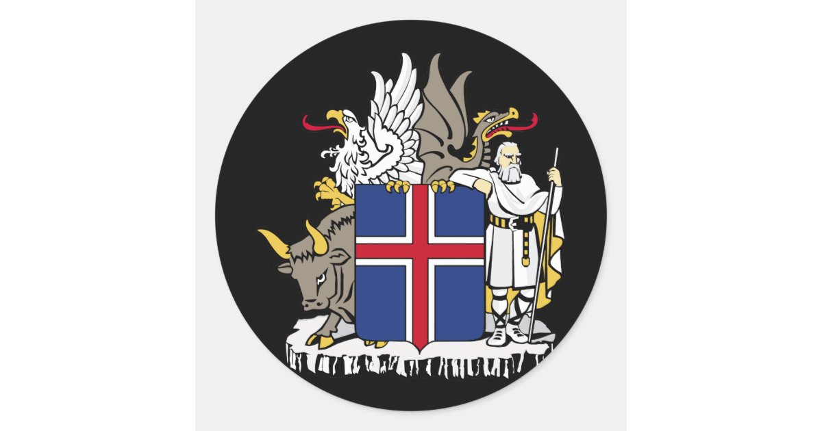 iceland emblem classic round sticker | Zazzle