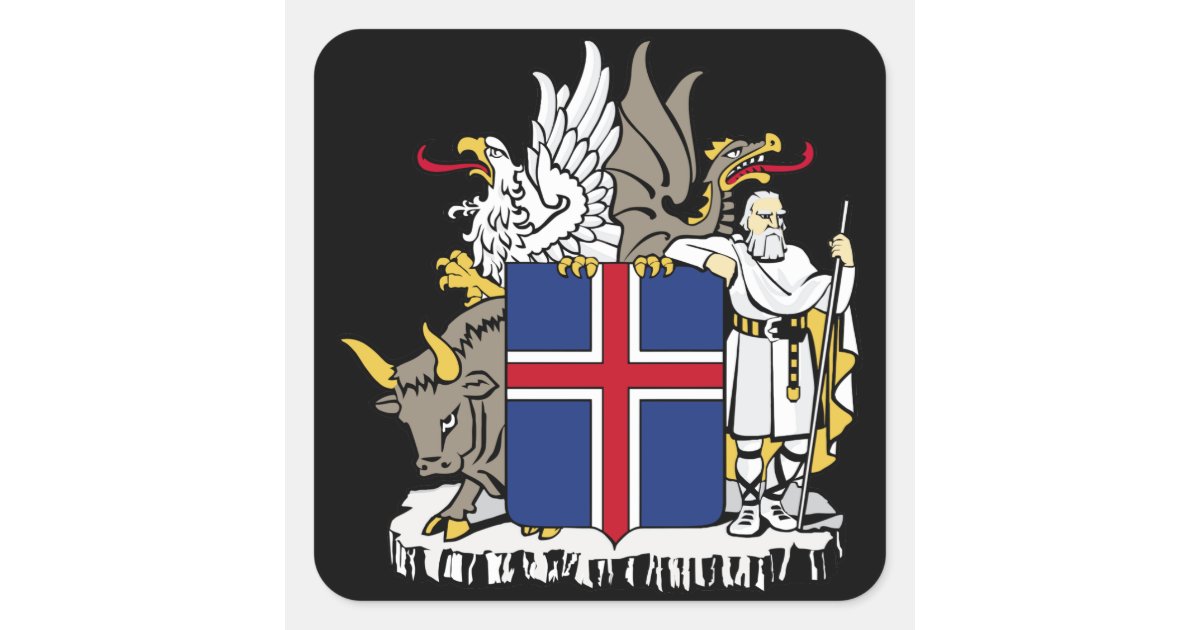 iceland emblem square sticker | Zazzle