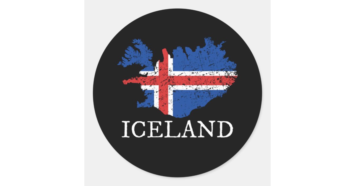 Iceland Flag Classic Round Sticker | Zazzle