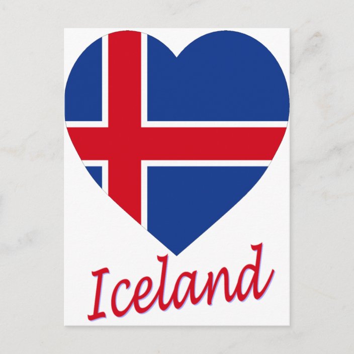 Iceland Flag Heart Postcard | Zazzle.com