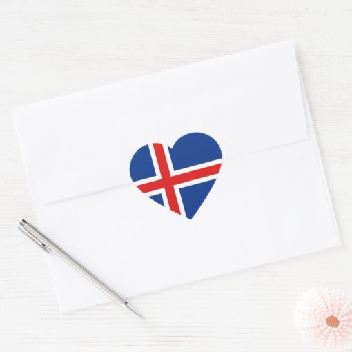 Iceland Flag Heart Sticker | Zazzle