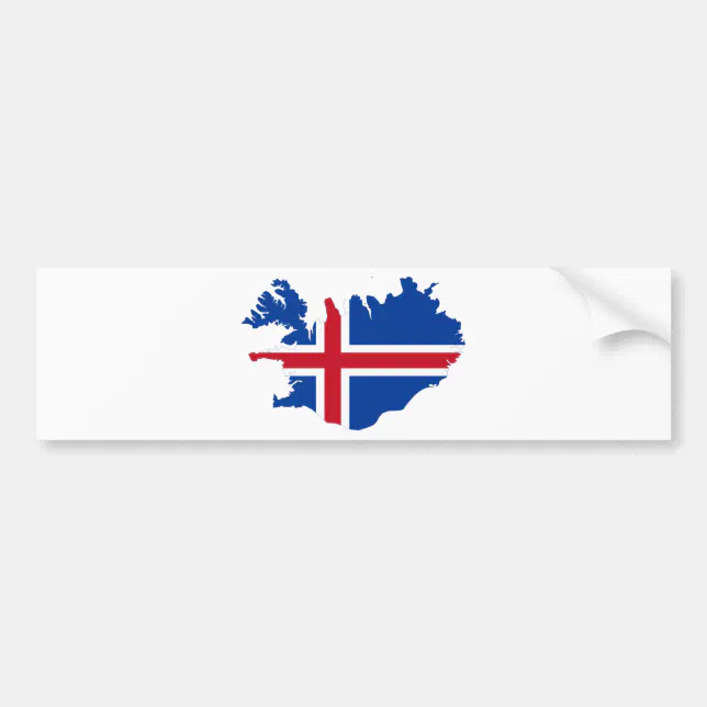 Iceland IS Ísland Flag map Bumper Sticker | Zazzle