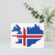 Iceland IS Ísland Flag map Postcard | Zazzle