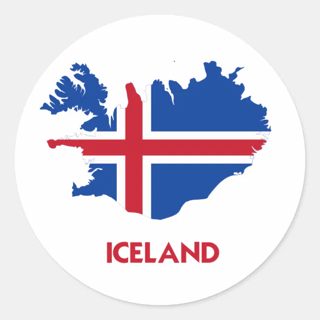 ICELAND MAP CLASSIC ROUND STICKER | Zazzle