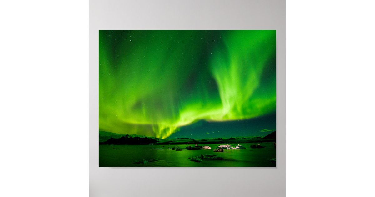 Iceland Northern Lights Poster | Zazzle