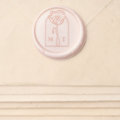 Iceland Poppy Flower Modern Arch Crest Monogram Wax Seal Sticker | Zazzle
