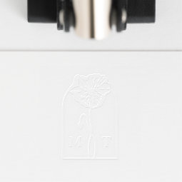 Iceland Poppy Flowers Arch Crest Monogram Embosser | Zazzle